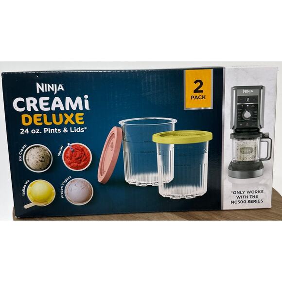 Ninja | Kitchen | Ninja Creami Deluxe 2 Pack Nc50 24oz Pints And Lids ...